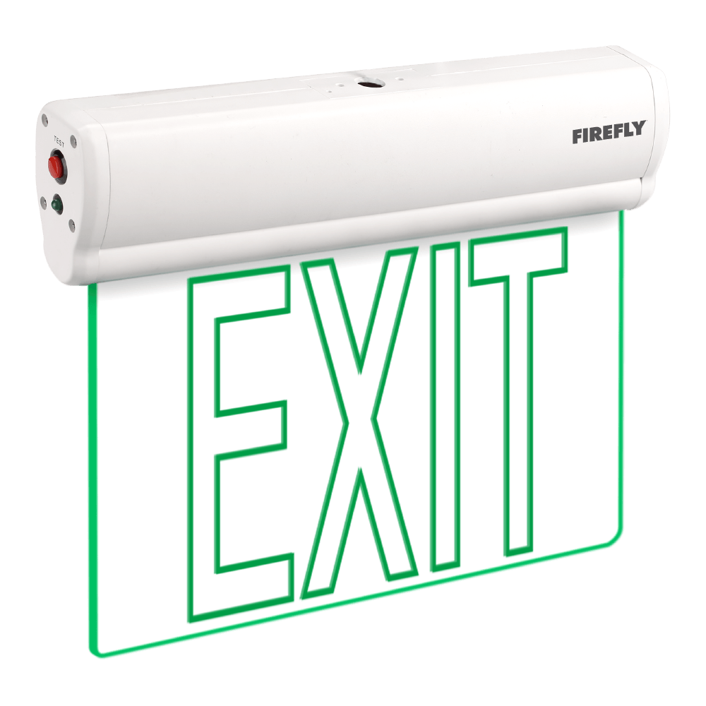 Firefly Single-Faced Exit Light with Wall / Ceiling Mount Option (Exit ...