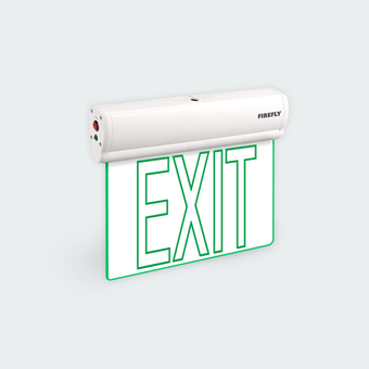Firefly Single-Faced Exit Light with Wall / Ceiling Mount Option (Exit ...