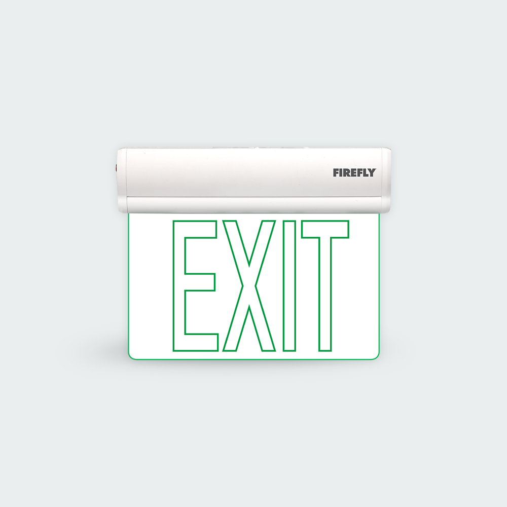 Firefly Single-Faced Exit Light with Wall / Ceiling Mount Option (Exit ...