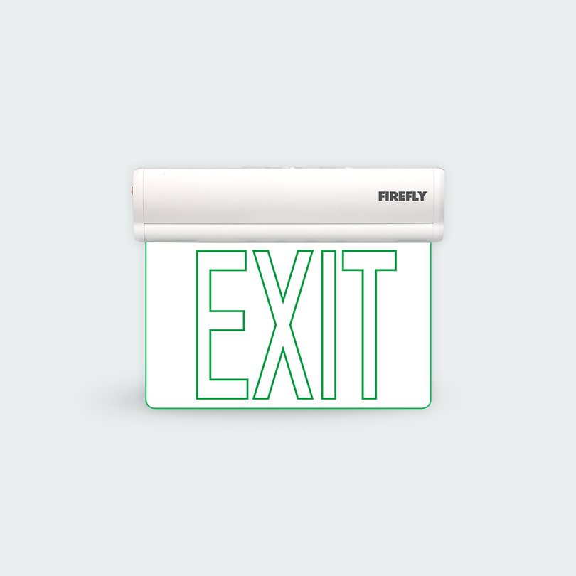 Firefly Single-Faced Exit Light with Wall / Ceiling Mount Option (Exit ...