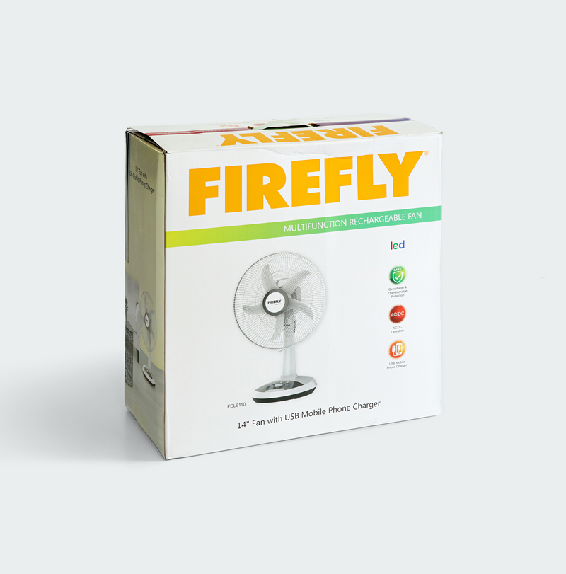 Firefly Rechargeable 14" Fan with Various Modes Selection