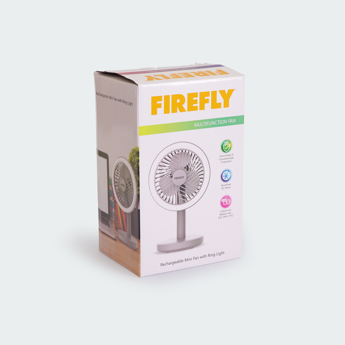 Firefly Rechargeable Mini Fan with Ring Light – FELCO Store