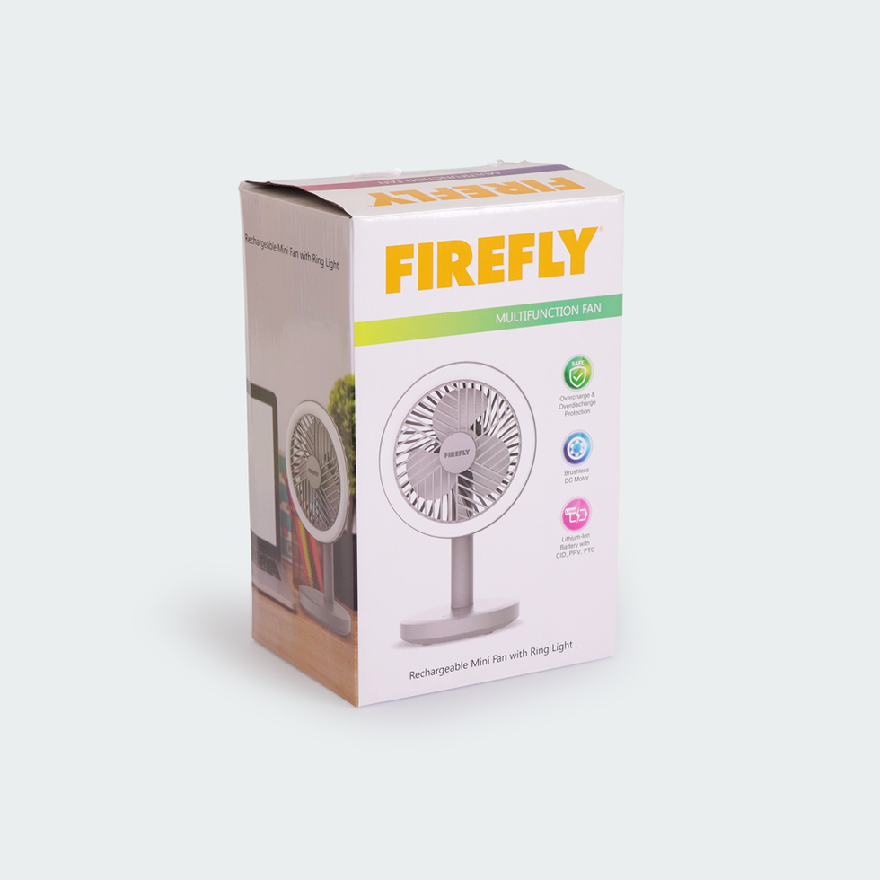 Firefly Rechargeable Mini Fan with Ring Light – FELCO Store