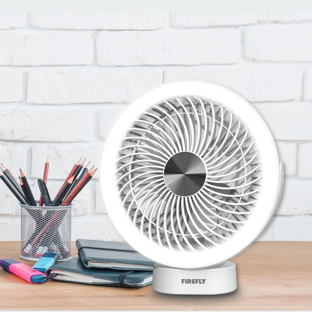 Firefly Rechargeable Mini Desk Fan with Ring Lamp – FELCO Store