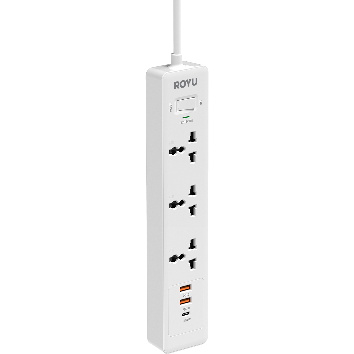 ROYU 3-Gang Power Strip with USB Ports – FELCO Store