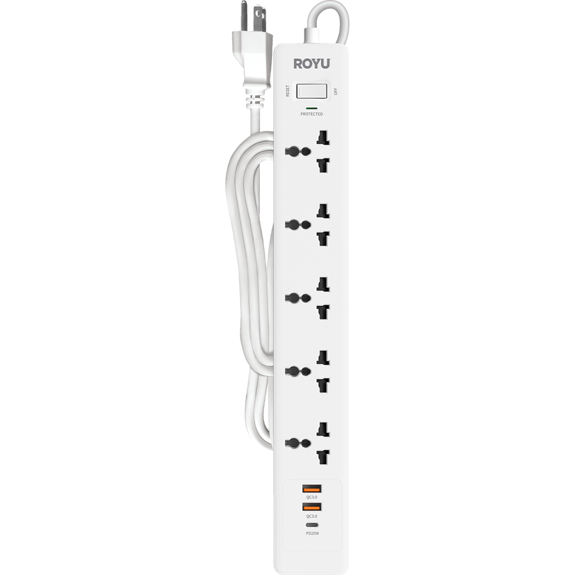 ROYU 5-Gang Power Strip with USB Ports – FELCO Store