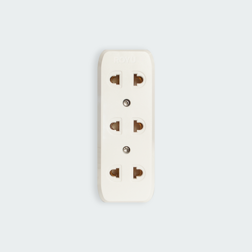 ROYU 3 Gang Surface Type Universal Outlet – FELCO Store