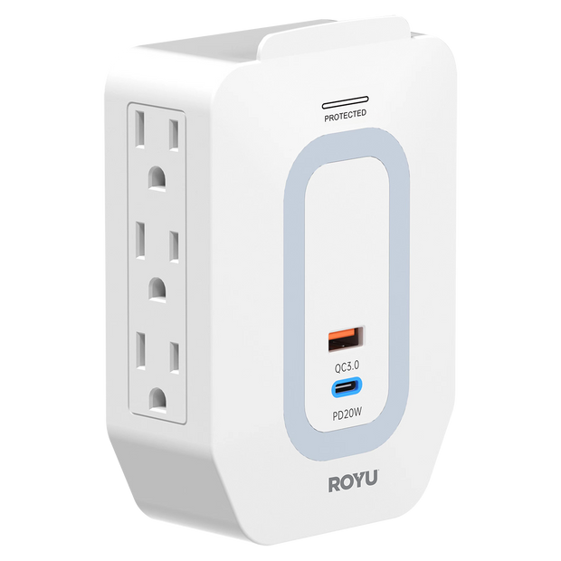 ROYU 6 Gang Wall Adapter with Fast Charging USB Ports – FELCO Store