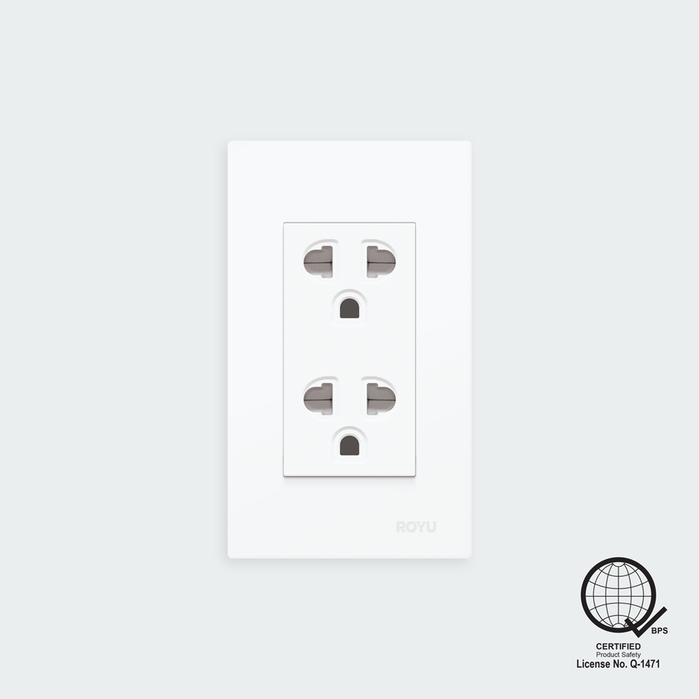 ROYU Wide Duplex Universal Outlet with Ground and Shutter Set – FELCO Store
