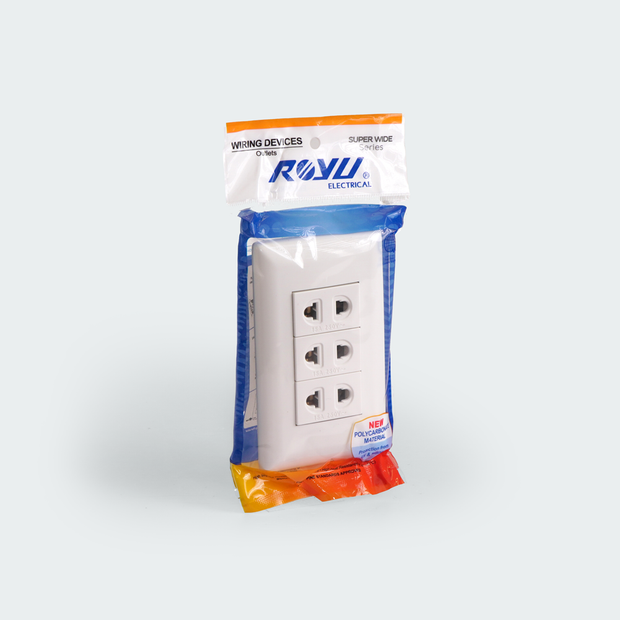 ROYU Super Wide 3 Gang Universal Outlet Set – FELCO Store