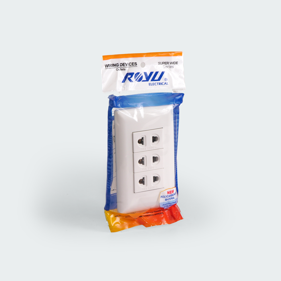 ROYU Super Wide 3 Gang Universal Outlet Set – FELCO Store