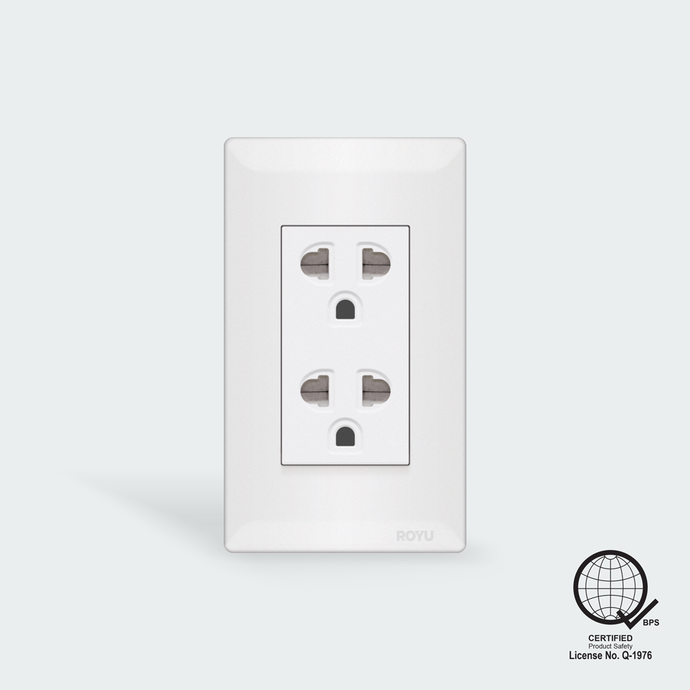 ROYU Super Wide Duplex Universal Outlet with Ground and Shutter – FELCO ...